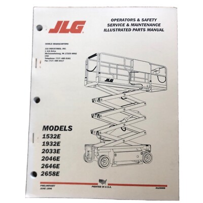JLG Parts Manual Models 1532E, 1932E, 2033E, 2046E, 2646E, 2658E | eBay