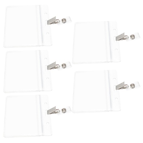 5 Sets Badge Holder Transparent Heavy Card Protector Cards | eBay