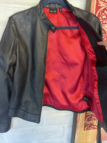 Stunning Hailey Bieber Hurley Moto Leather Jacket Satin Lined | eBay