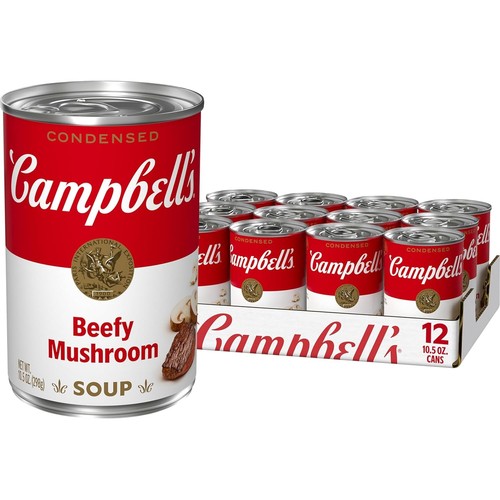 Campbell's Condensed Beefy Mushroom Soup, 10.5 oz Can Ounce (Pack of 12 ...