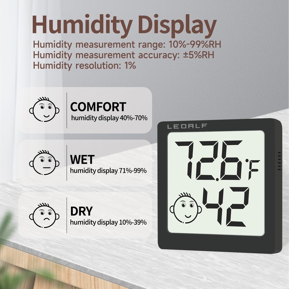 Mini Humidity Meter Hygrometer 6 Pack Room Thermometer Indoor Digital ...