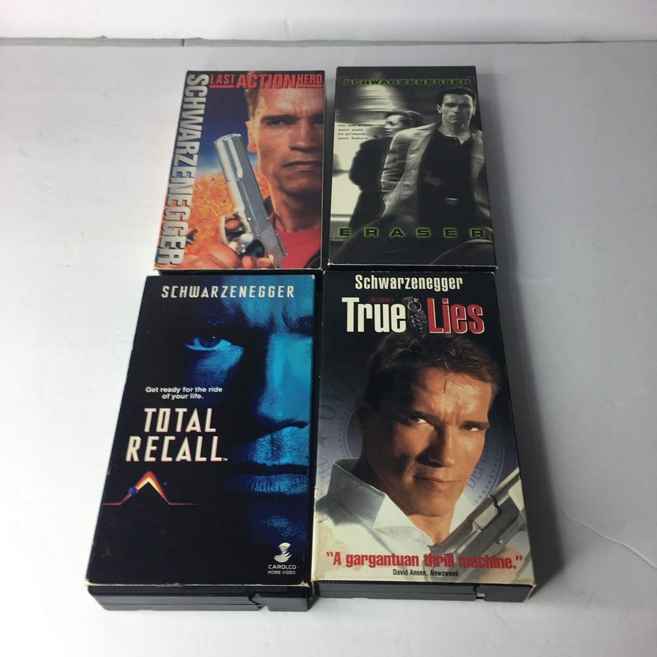 Arnold Schwarzenegger VHS Lot of 4 Erase Total Recall True Lies Last ...