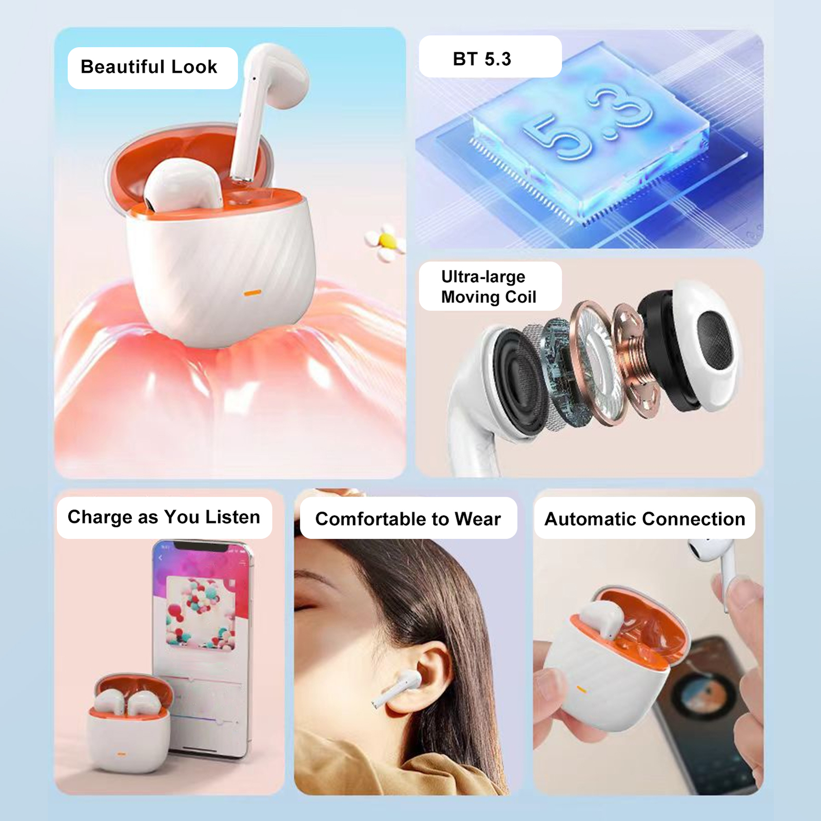 BT5.3 Earphone Lightweight and Ergonomic Design S9B2 | eBay