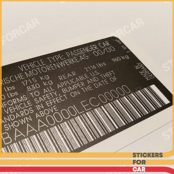 BMW E24 E28 E30 E34 E36 USA VIN Stickers. Vinyl Duplicate Replica ...