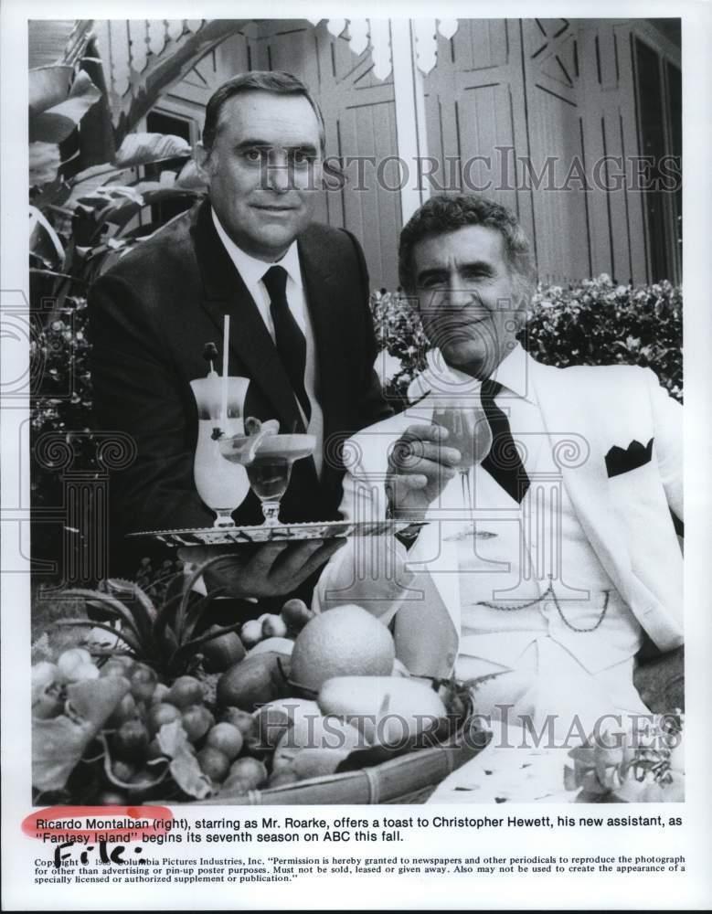1985 Press Photo Actor Ricardo Montalban, Christopher Hewett on ...