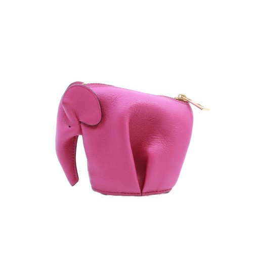 LOEWE Elephant Keychain Charm Coin Case Key Ring Leather Logo Pink | eBay