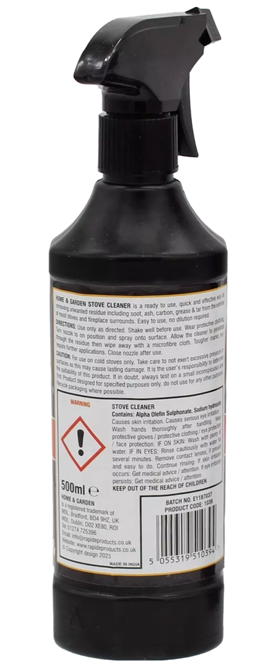 STOVE CLEANER SPRAY REMOVER STOVE GLASS SOOT ASH CARBON GREASE TAR ...