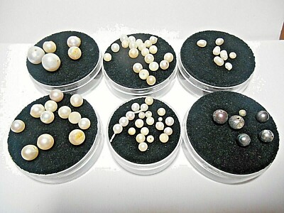 LOT OF 72 ASSORTED SIZES LOOSE NATURAL PEARLS FROM STRANDS & RING POP ...