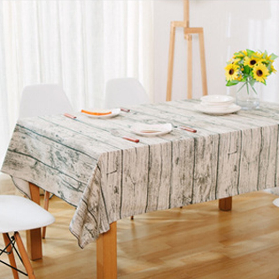 Wood Grain Print Table Cloth Coffee Tea Table Cloth Cover Tablecloth ...