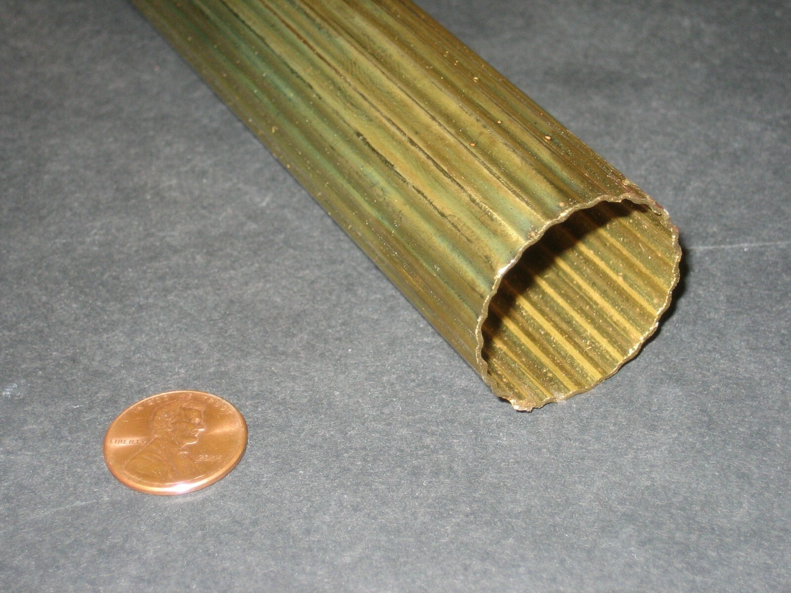 POLISHED BRASS 1-1/4" DIAMETER REEDED TUBING, POLISHED & UNLACQUERED ...