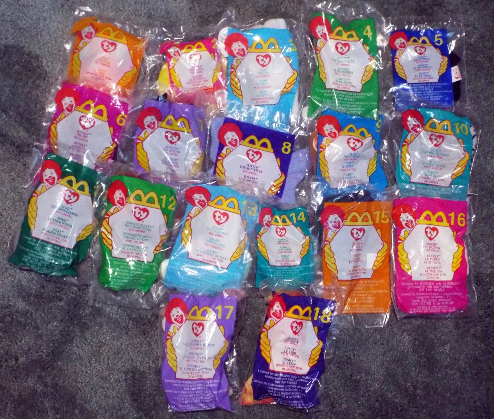 McDonalds 2000 Ty Teenie Beanie Babies Complete Set of 18 *RARE* New In Bags! | eBay