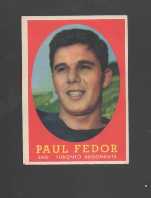 1958 Topps CFL Canadian Football Card #14 Paul Fedor-Toronto Argonauts ...
