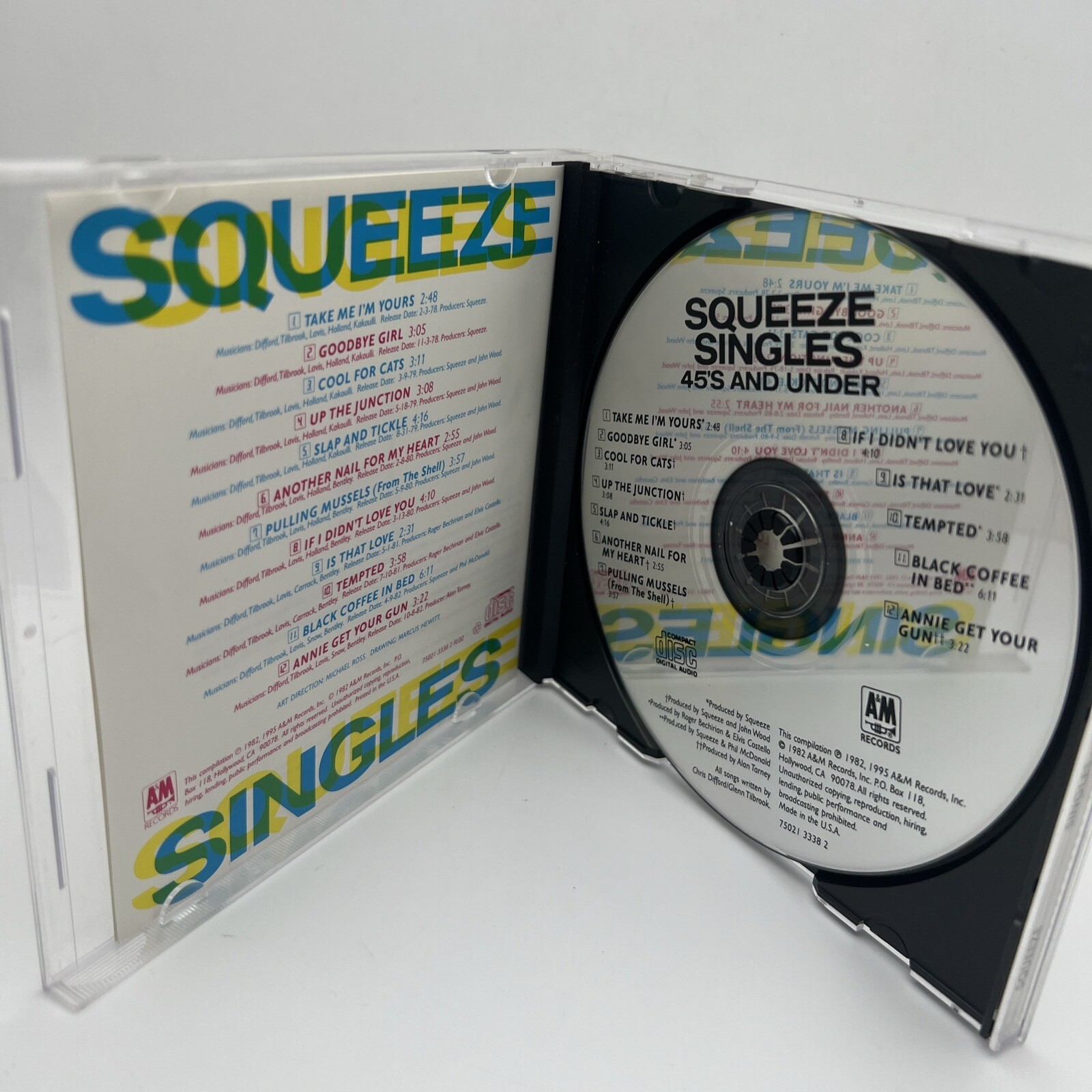 SQUEEZE Singles - 45's And Under A&M Records – CD-4922 CD Greatest Hits ...