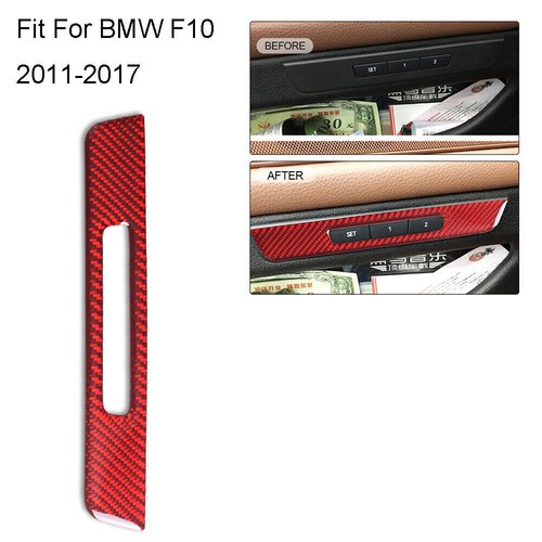 Red Carbon Fiber Memory Button Cover Trim Sticker For BMW F10 5 Series ...