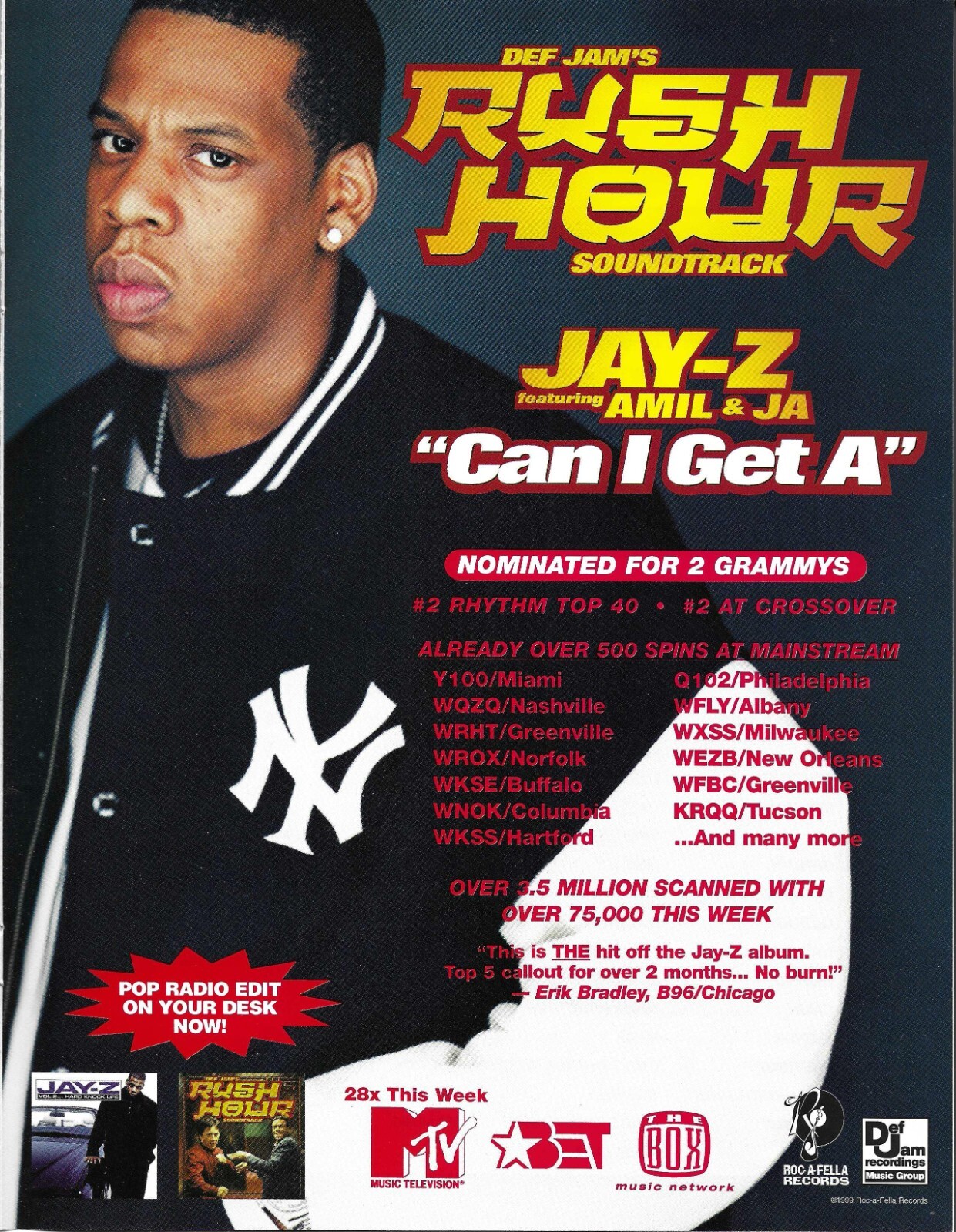 JAY Z Rare VINTAGE Can I get 1999 PROMO TRADE AD Poster for Hard CD ...