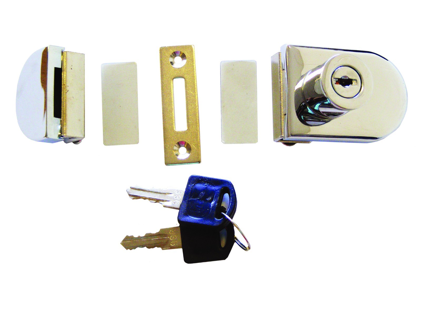 Cabinet Showcase Single Glass Door Lock Bolt On Chrome Tone With Bolt ...