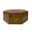Chinese Distressed Light Brown Octagon Dragon Treasure Graphic Box ...