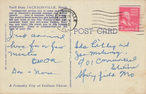 Greetings From Jacksonville Florida FL Multiview Linen WW2 Era US Naval ...