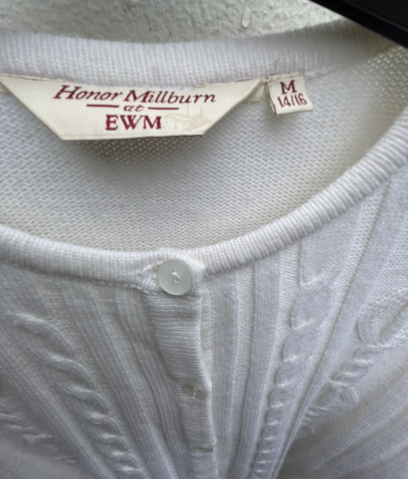 Ladies White EWM Cardigan Size 12/14 | eBay UK