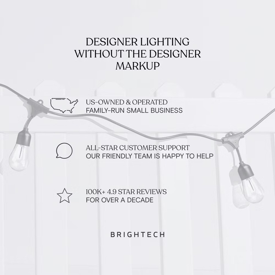 Brightech 15-Bulb LED Ambience Pro Hanging 2W 48ft 3000K S14 Indoor ...