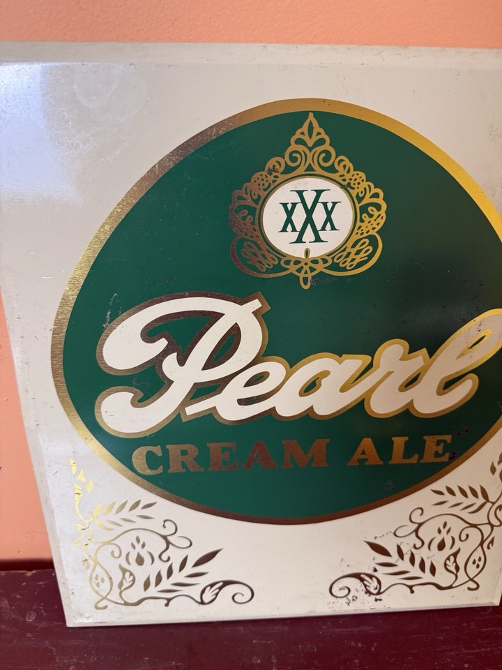 PEARL BEER VTG Sign Cream Ale Bar Texas Advertising Country Honky Tonk ...