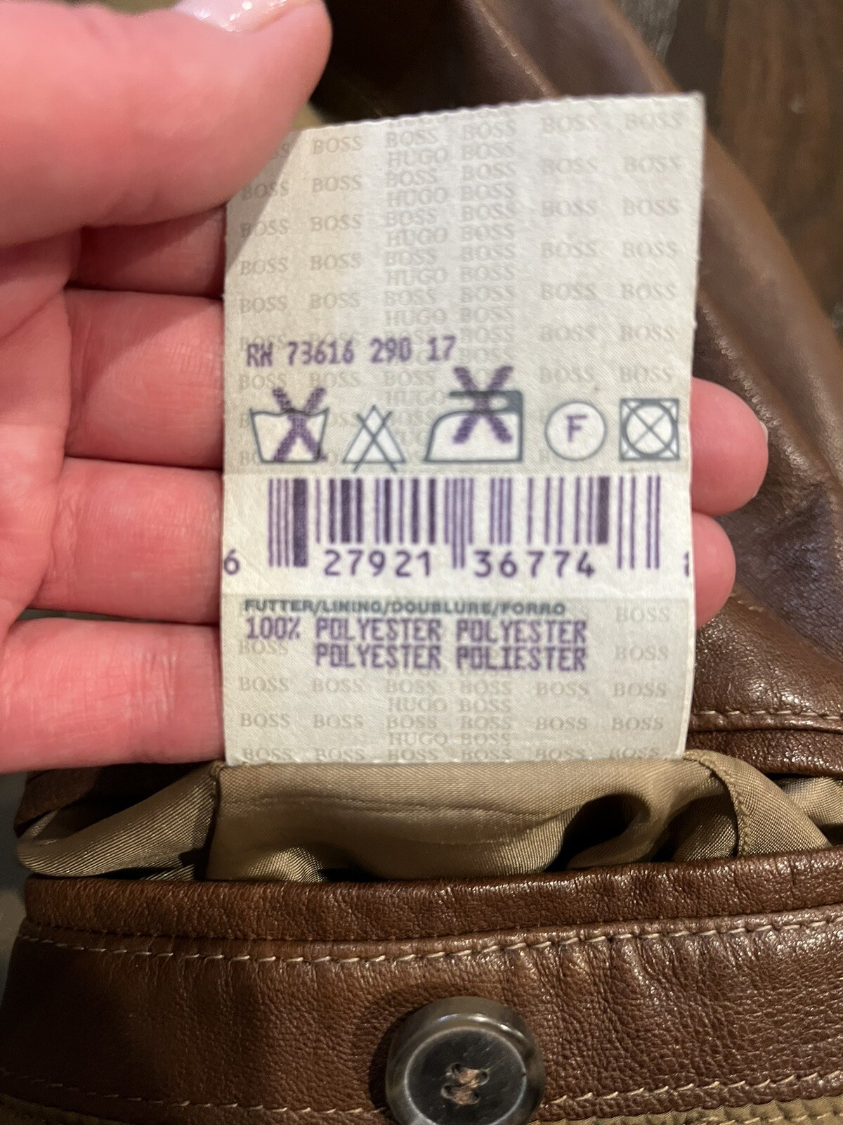 HUGO BOSS GENUINE LAMB LEATHER Jacket Size 46R Brown Men’s TURKEY | eBay