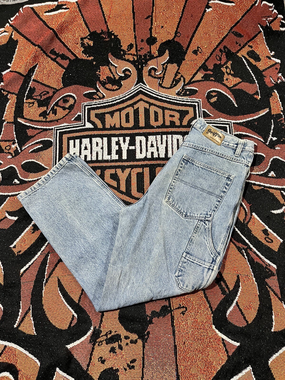 Vintage Griffin Detroit Lions Baggy Jeans 36 RARE - Gem