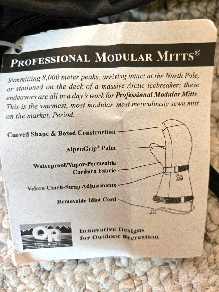 Outdoor Research Pro, Mod Mitts. Shells, Style 71560, Size L, Black | eBay