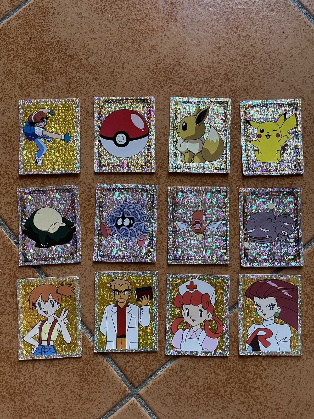 12 HOLO Pokemon Merlin Nintendo Stickers Singles TOPPS 1999 - Series 1 ...