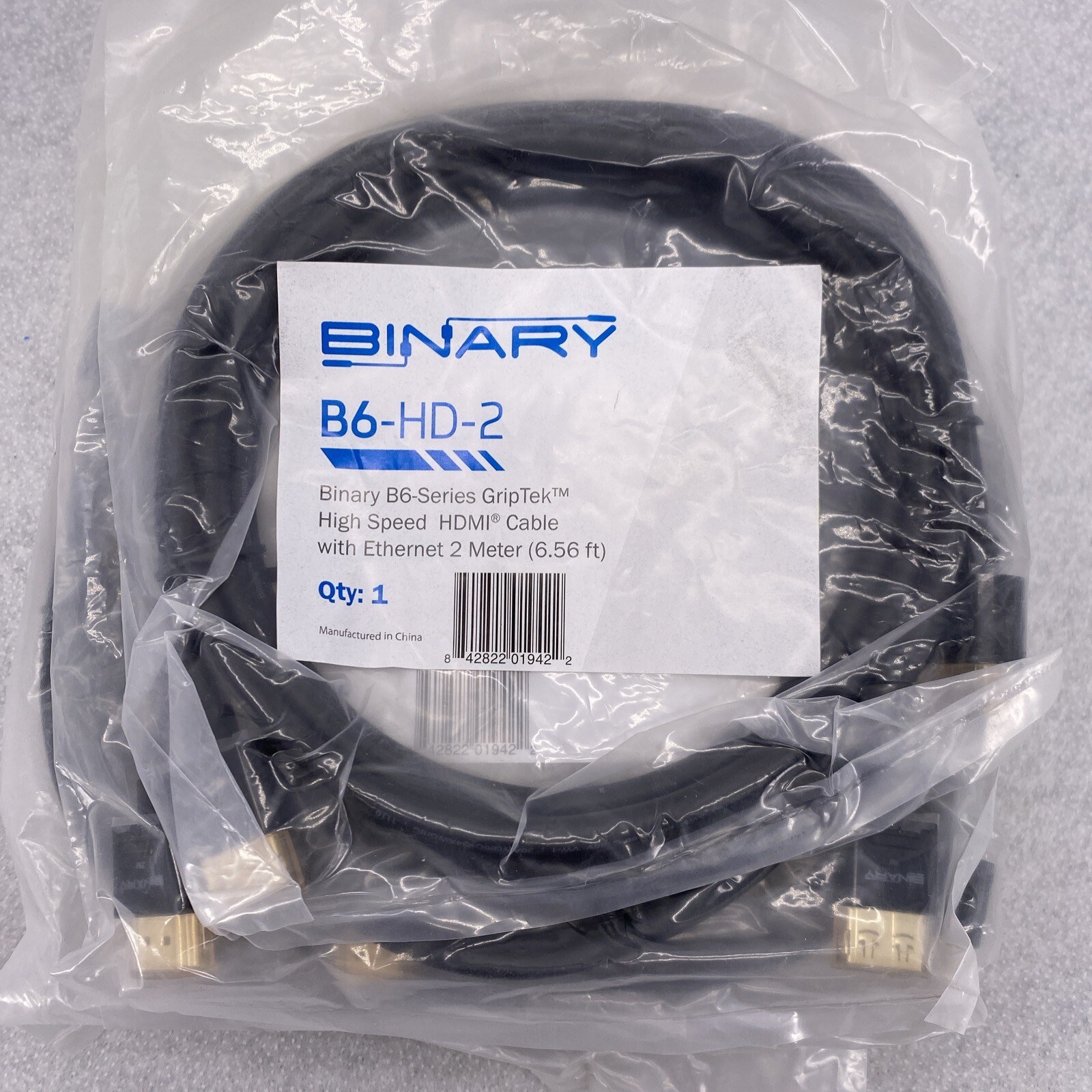 Lot of 8 BINARY B6-HD-2 - 2m/6.56 ft High Speed HMDI Cable W/ Ethernet NEW | eBay