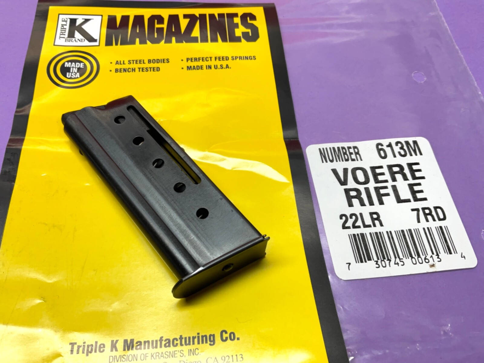 Voere K-22 Kleingunether K-15 Mauser 201 22LR 7 Rd Triple K 613M ...