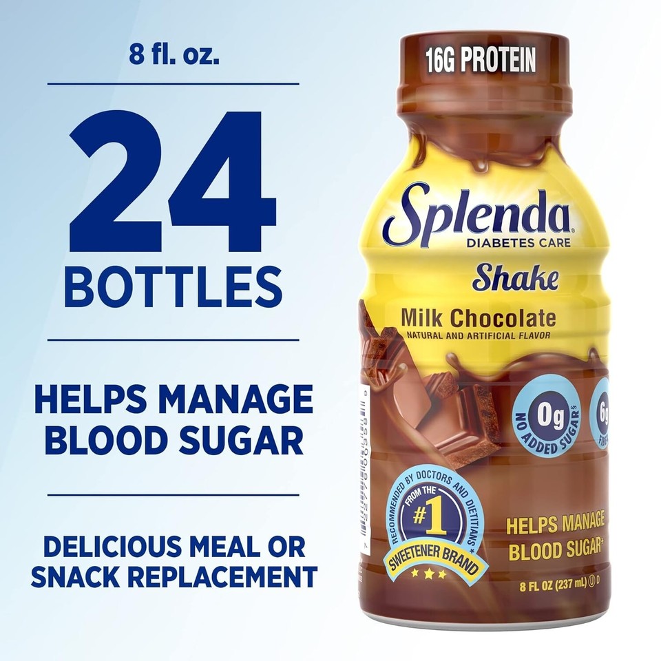 SPLENDA Diabetes Care Shakes - Meal Replacement Shake, Milk Chocolate ...