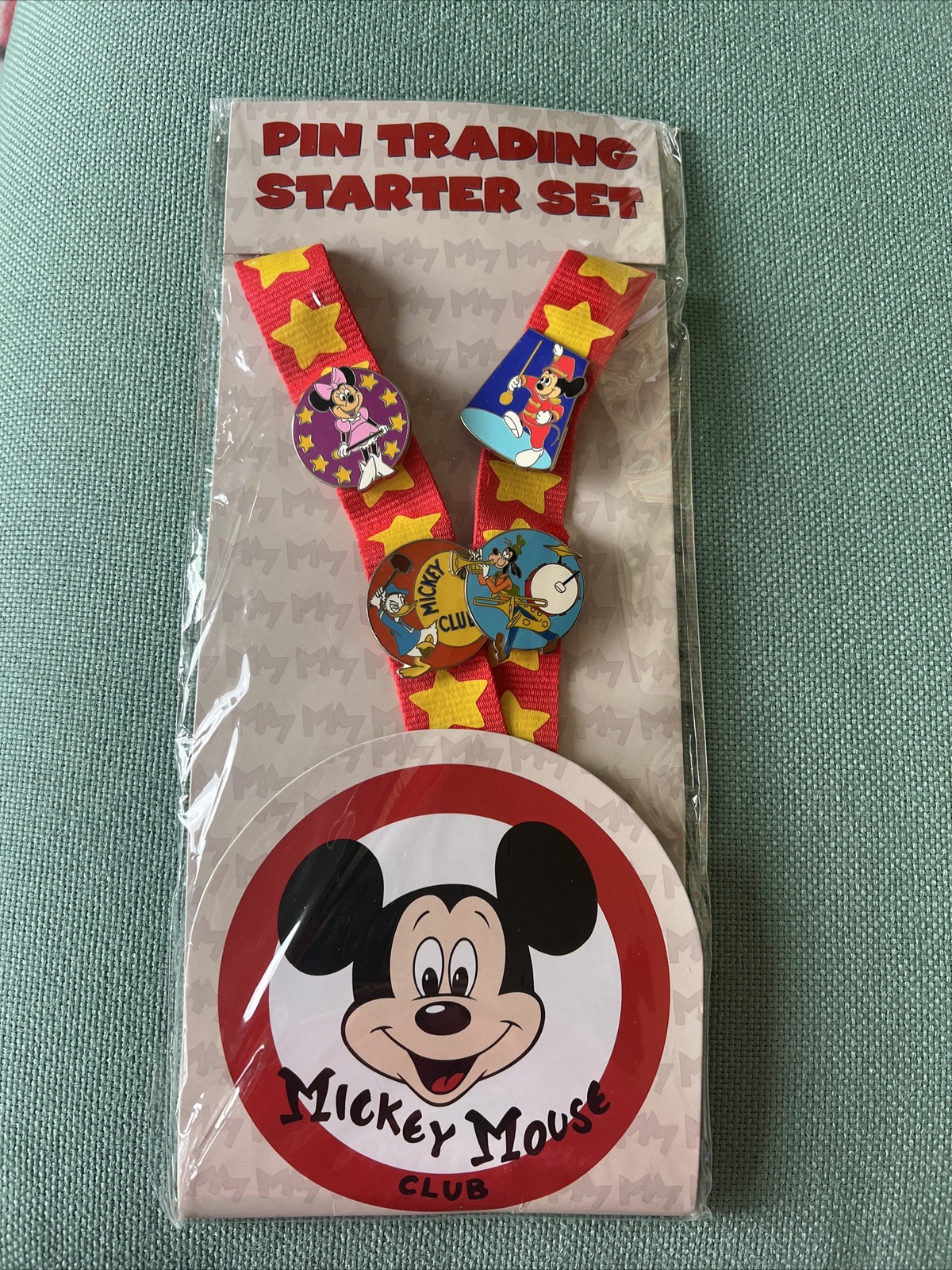 Disney Parks Mickey Mouse Club Pin Trading Starter Set Lanyard Card 4 ...