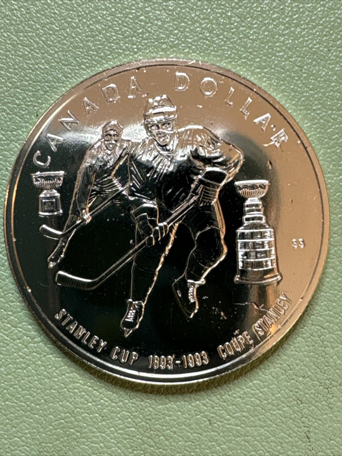 1993 Stanley Cup Hockey Canada Silver Dollar Proof-like $1 Coin .925 ...