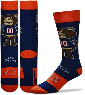 NFL Chicago Bears Da Bears Mascot Staley Dress Socks Mens Boys Caleb ...