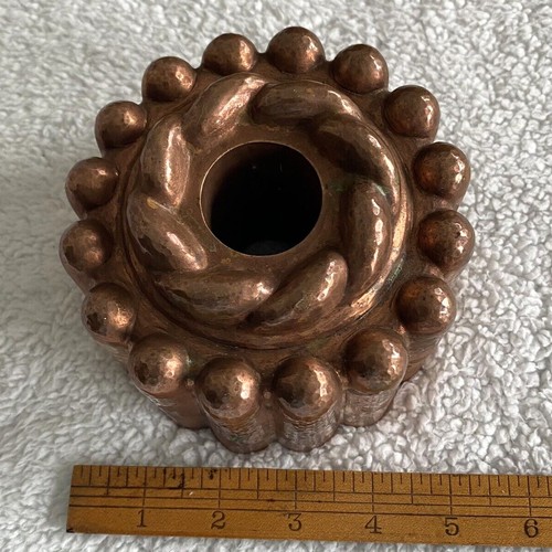 Copper Fluted Round Mold Tin Lined,Vintage Hammered for Cake,Pudding ...