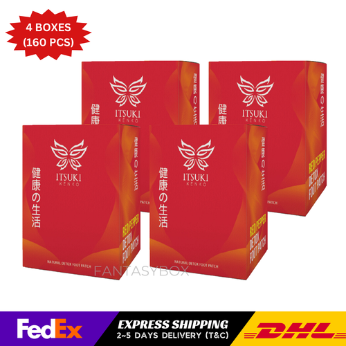 Itsuki Kenko Red Pepper & Herbal Foot Pads Patch Detoxifying (4 Boxes X ...