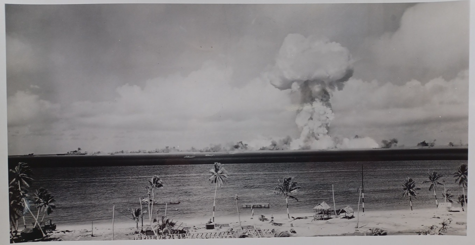 2 ORG 1946 Baker Atomic Bomb Test Photos Mushroom Cloud Bikini Atoll ...