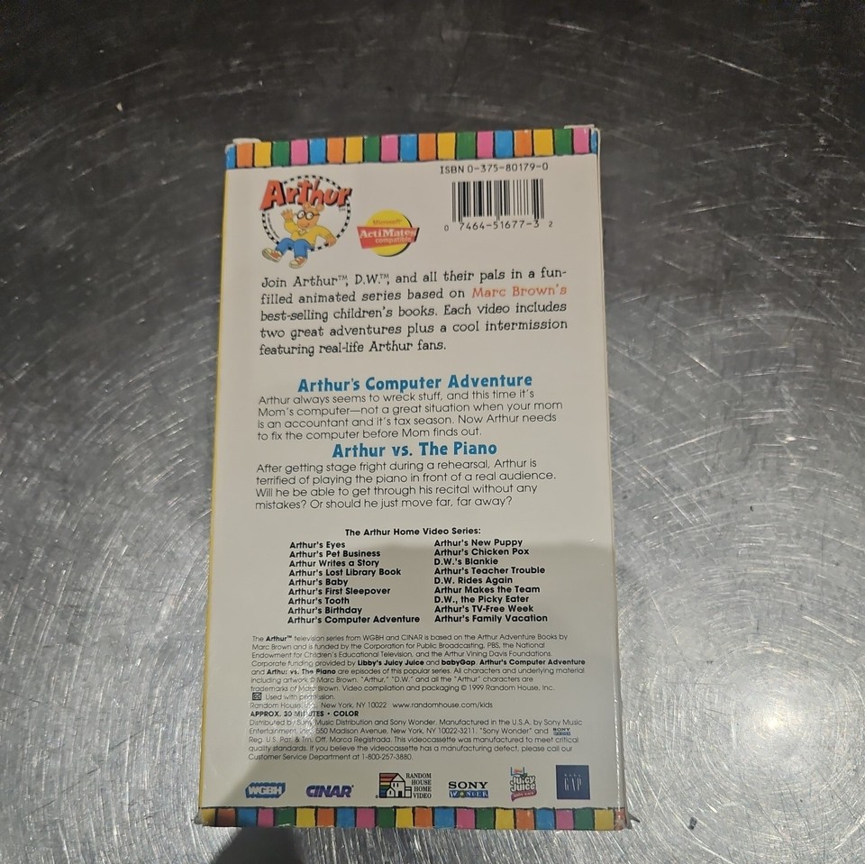 Arthur Arthur’s Computer Adventure VHS 1999 30 Minutes PBS Wgbh Video ...