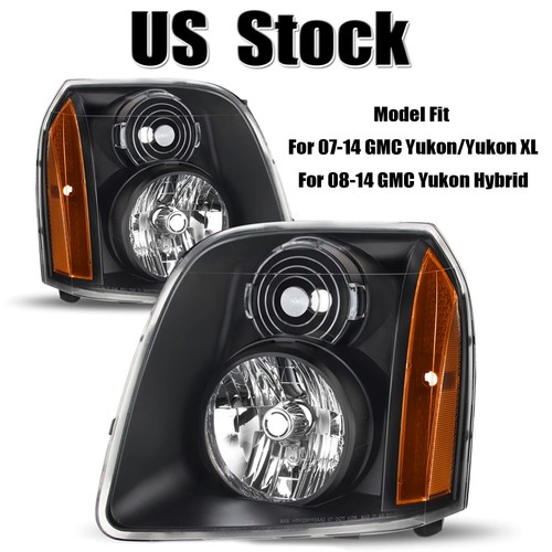 Housing Halogen Headlights Lamps w/o LED Bulb for 2007-14 GMC Yukon XL ...