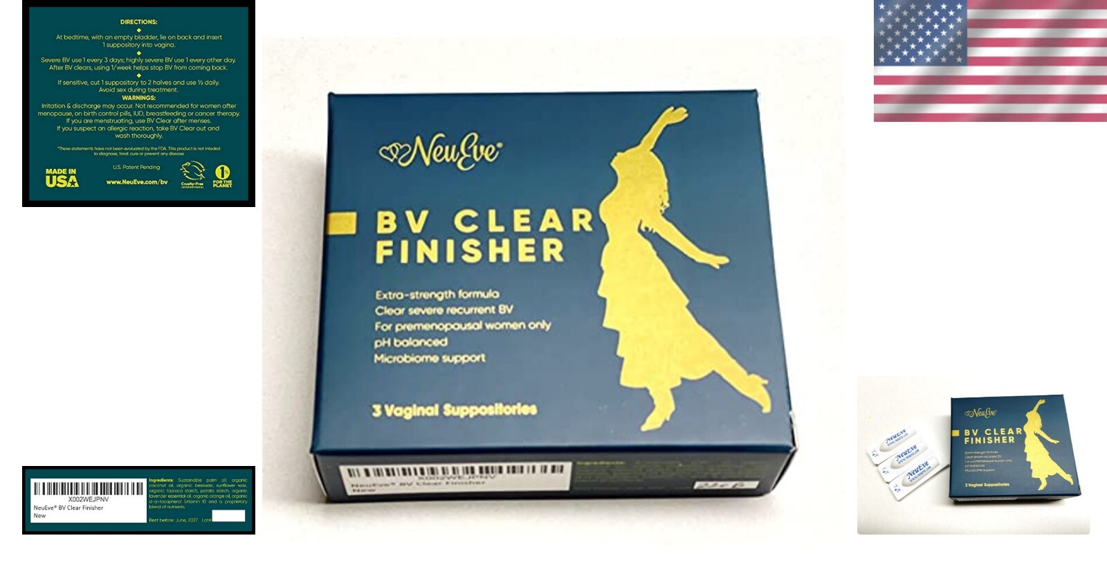 Natural BV Clear Finisher - 3 Suppositories for Tough Bacterial ...