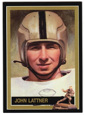 John Lattner 1991 Downtown Town Alethic Club NFL Heisman Trophy Card ...