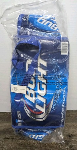 BUD LIGHT 18 Can Beer Cooler Pack Tote Lined Bag Blue 2015 Collectible ...