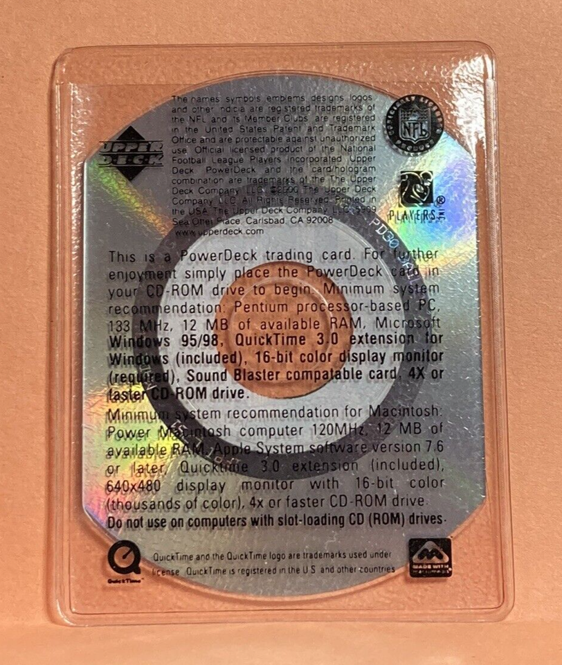 1999 Upper Deck Powerdeck CHAMP BAILEY CD-ROM Rookie Disc #PD30 ...