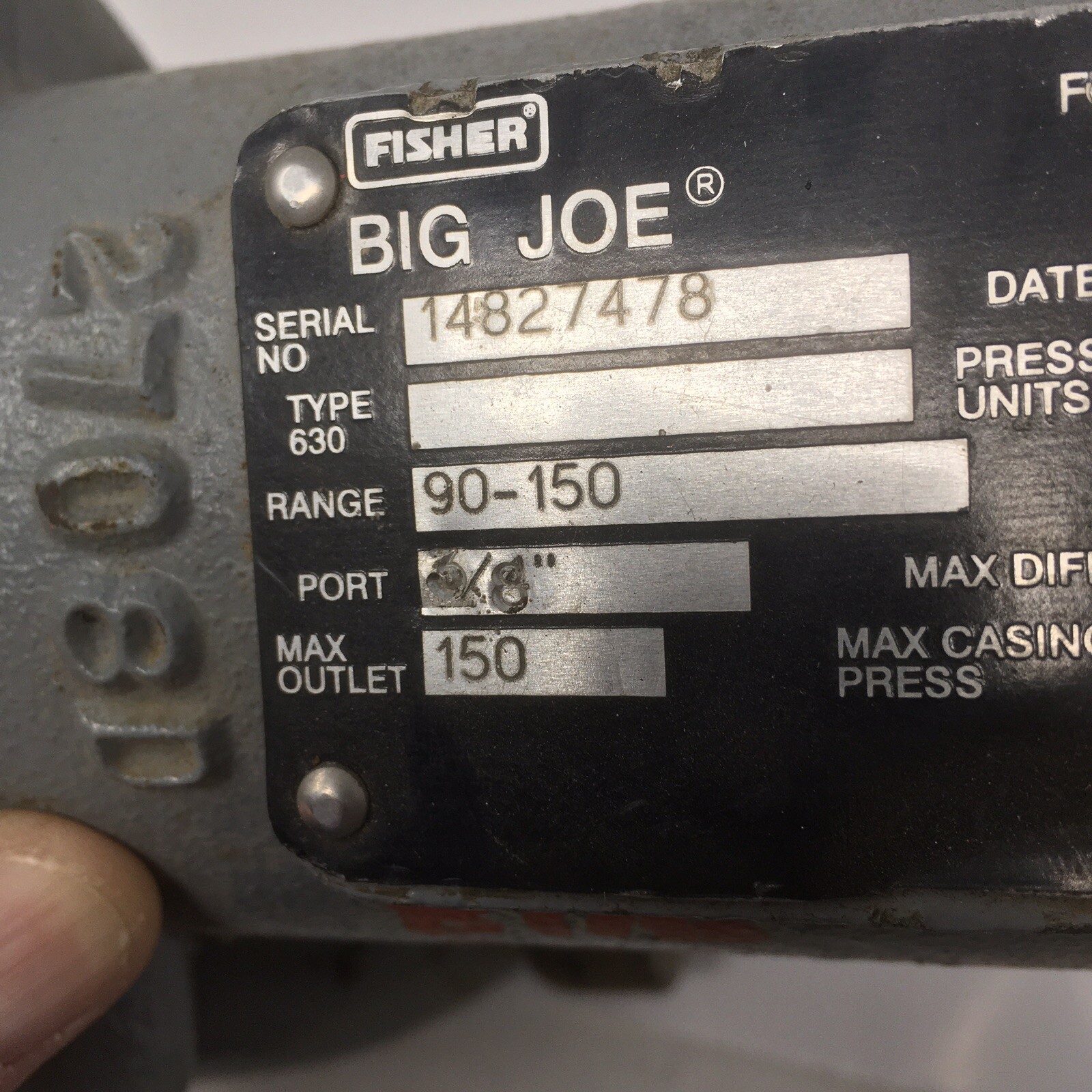 Fisher BIG JOE Type 630 Pressure Regulator Valve 90-150psi 3/8" | eBay