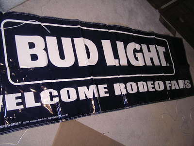 NEW LARGE BUDWEISER BUD LIGHT BANNER SIGN BEER WELCOME RODEO FANS ...