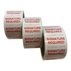 100 x Signature Required Labels 50mm x 25mm WITH EASY TEAR PERFORATIONS ...