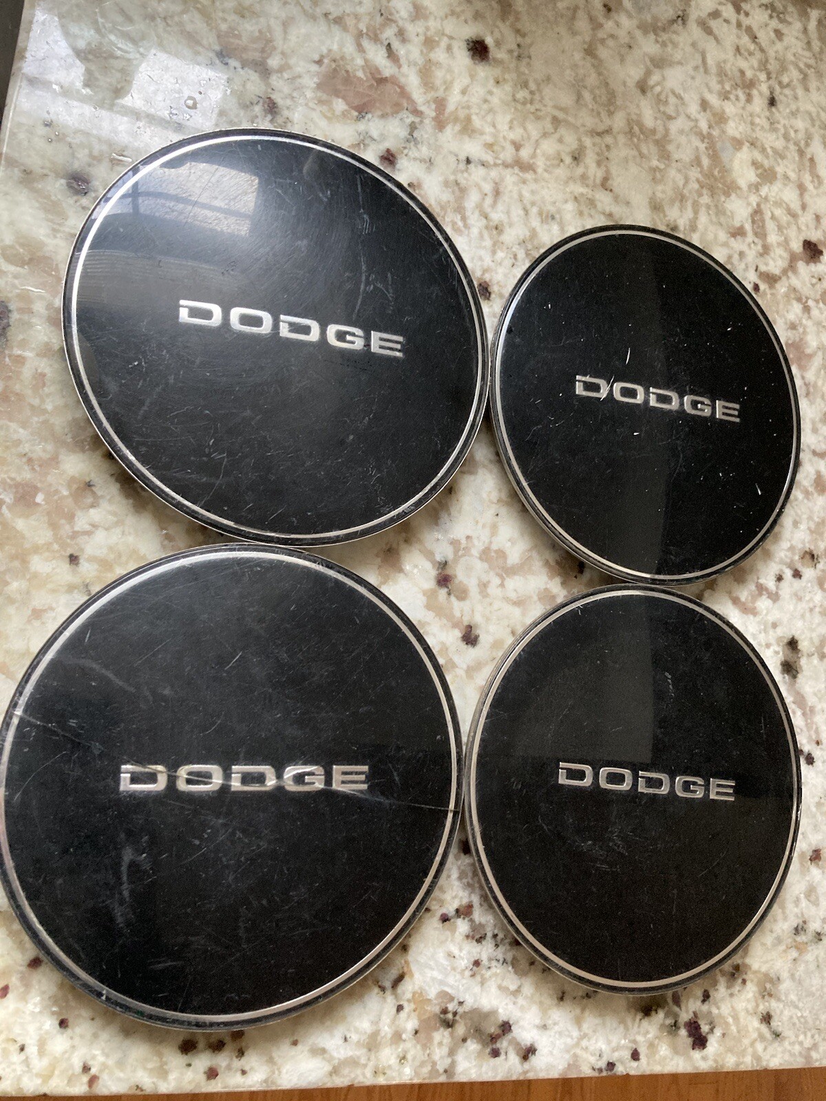 (4) Dodge wheel center caps black w/ silver 6 3/4" 12172201 | eBay