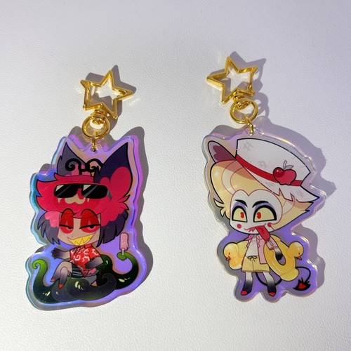 Hazbin Hotel ️Summer Day～Lucifer Alastor Acrylic Keychain Keycharms ...