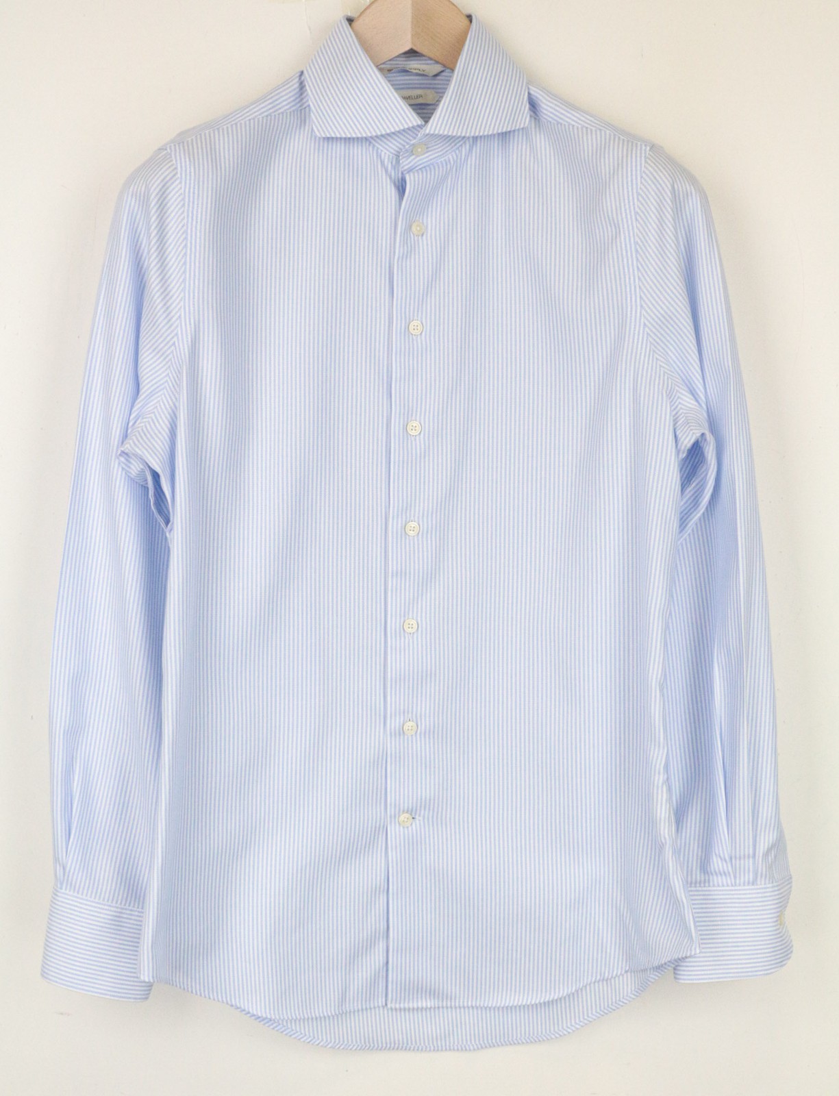 SUITSUPPLY Men's Formal Shirt 38/15 Traveller Light Blue Striped Slim ...